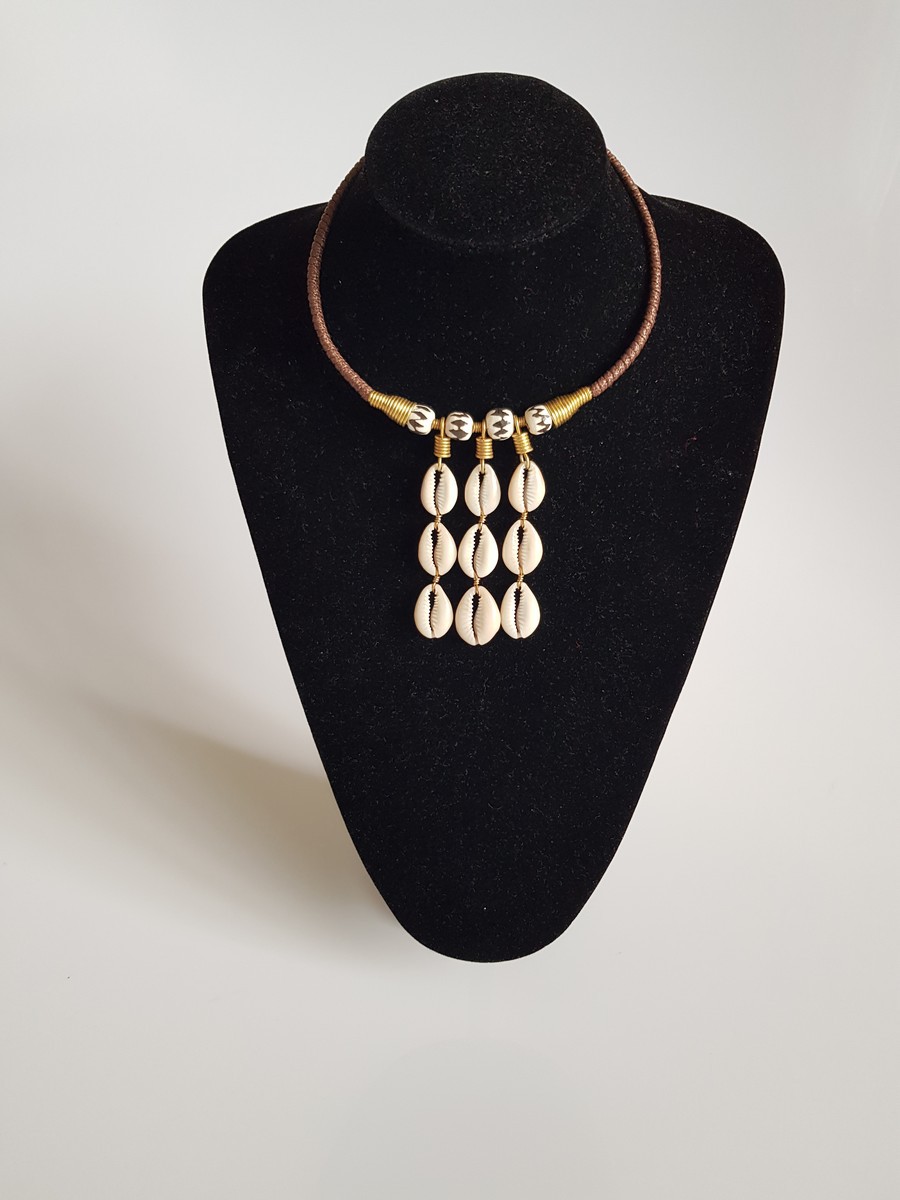 African necklace || Cowrie shell necklace. by tribaltess - Pendant - ANKA