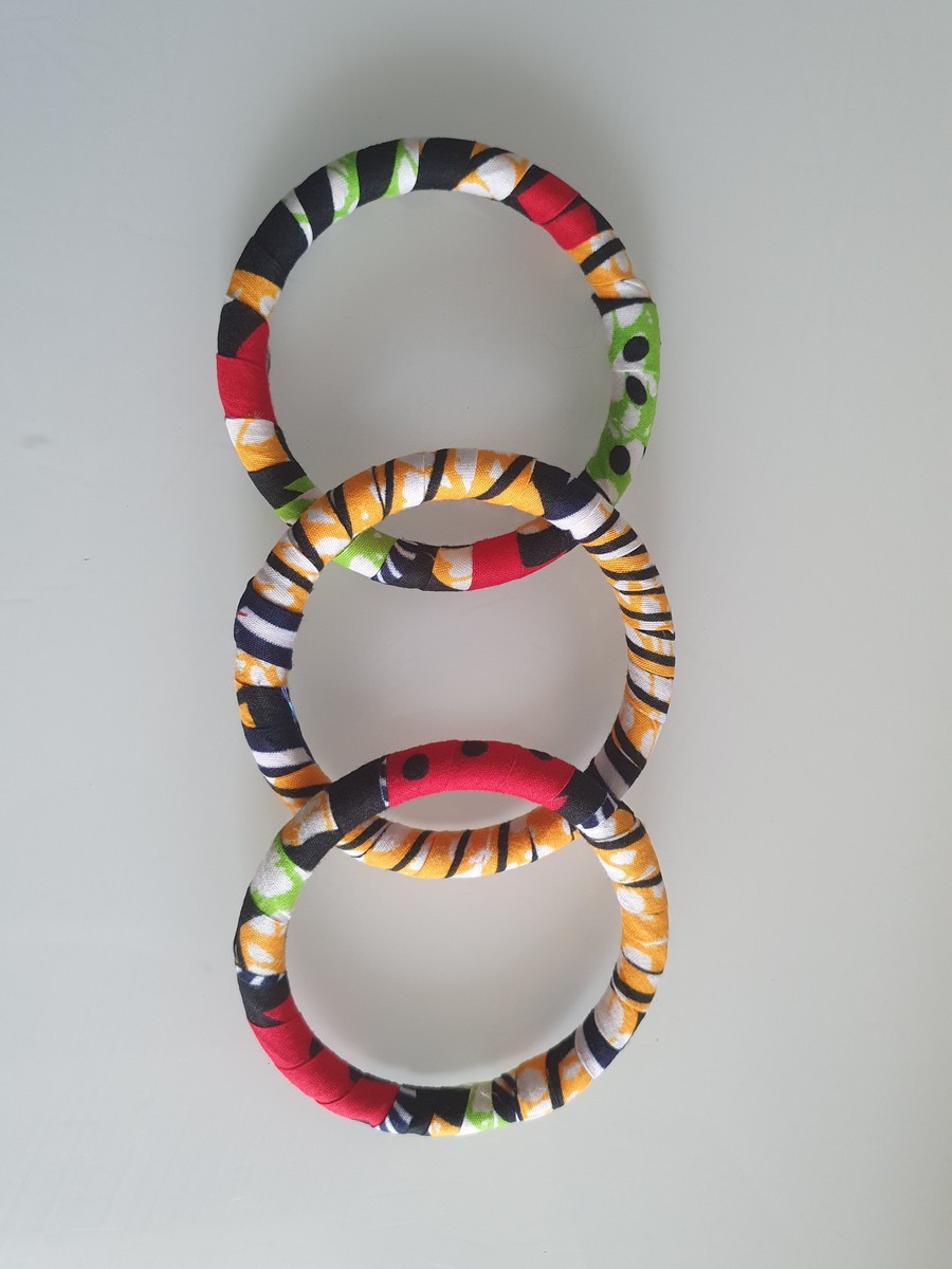 Lot of 3 bracelets in wax by artisanat-afro - Woven and braided bracele ...