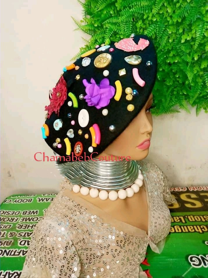 African Beaded Beret for Women by chamabebcouture - Hats - Afrikrea