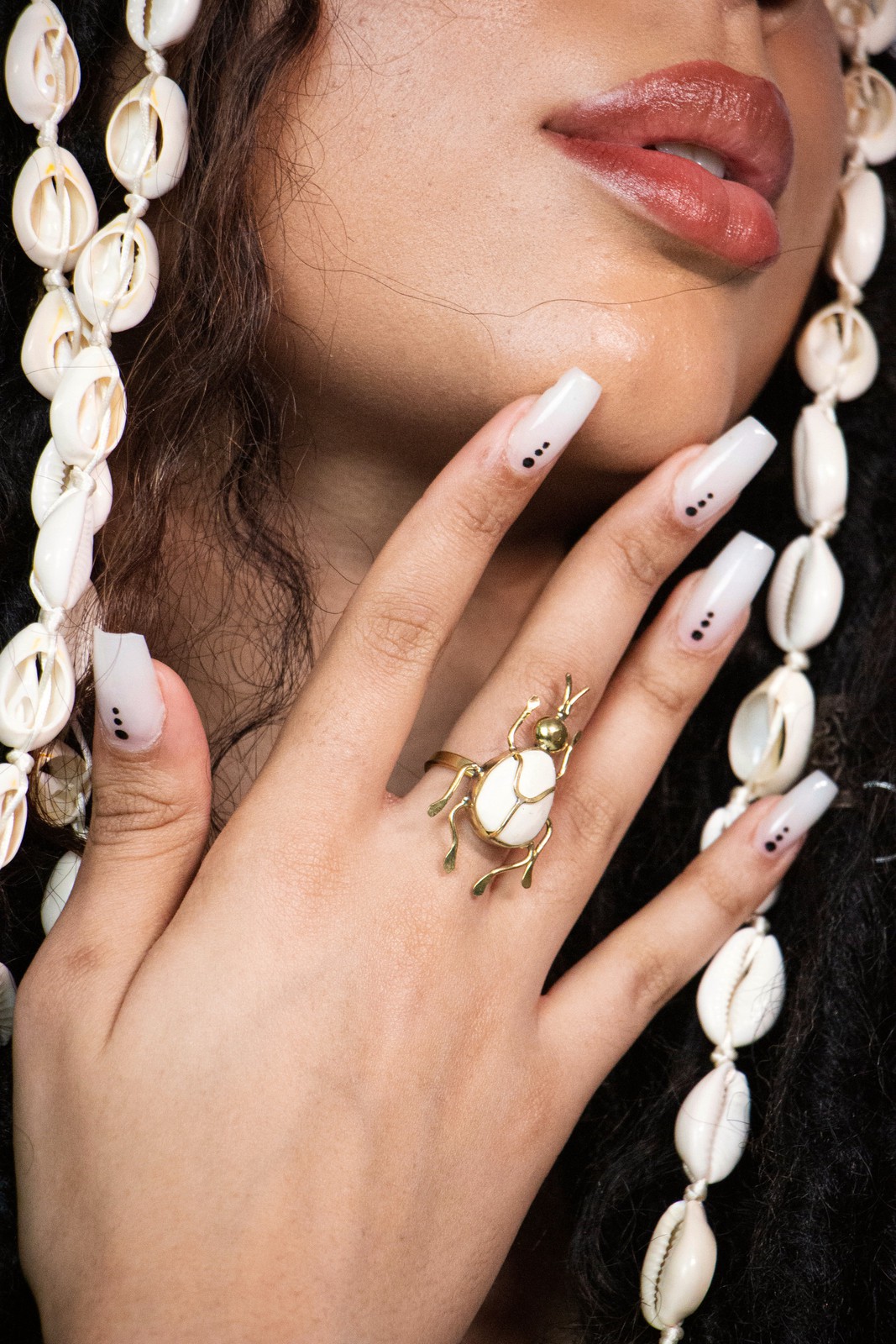 Bague « Scarabée » blanche by abi-creations - Rings - ANKA