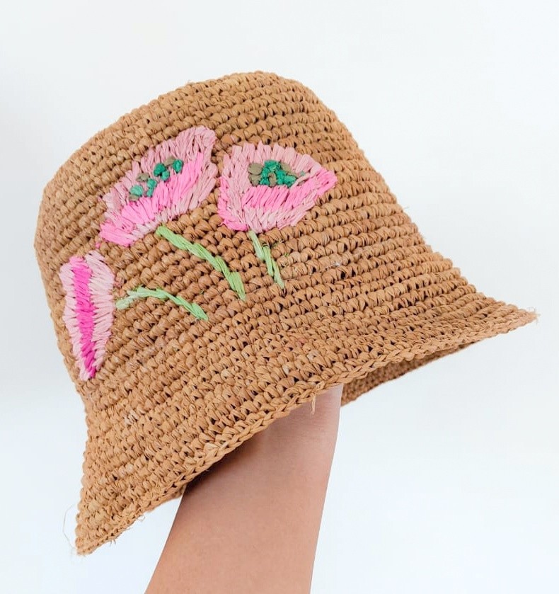 Embroidered raffia hat by razafindrabecollections - Hats, caps, headgea ...
