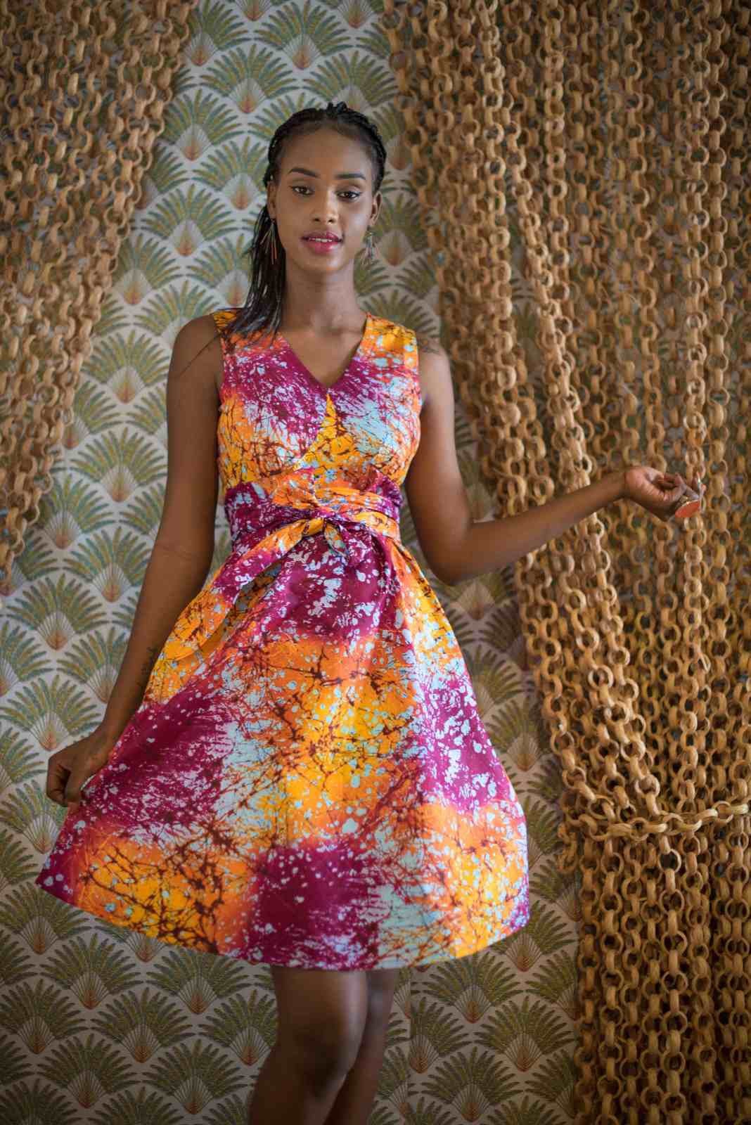 Baïla dress (batik) by debbo-dakar - Mid-length Dresses - ANKA