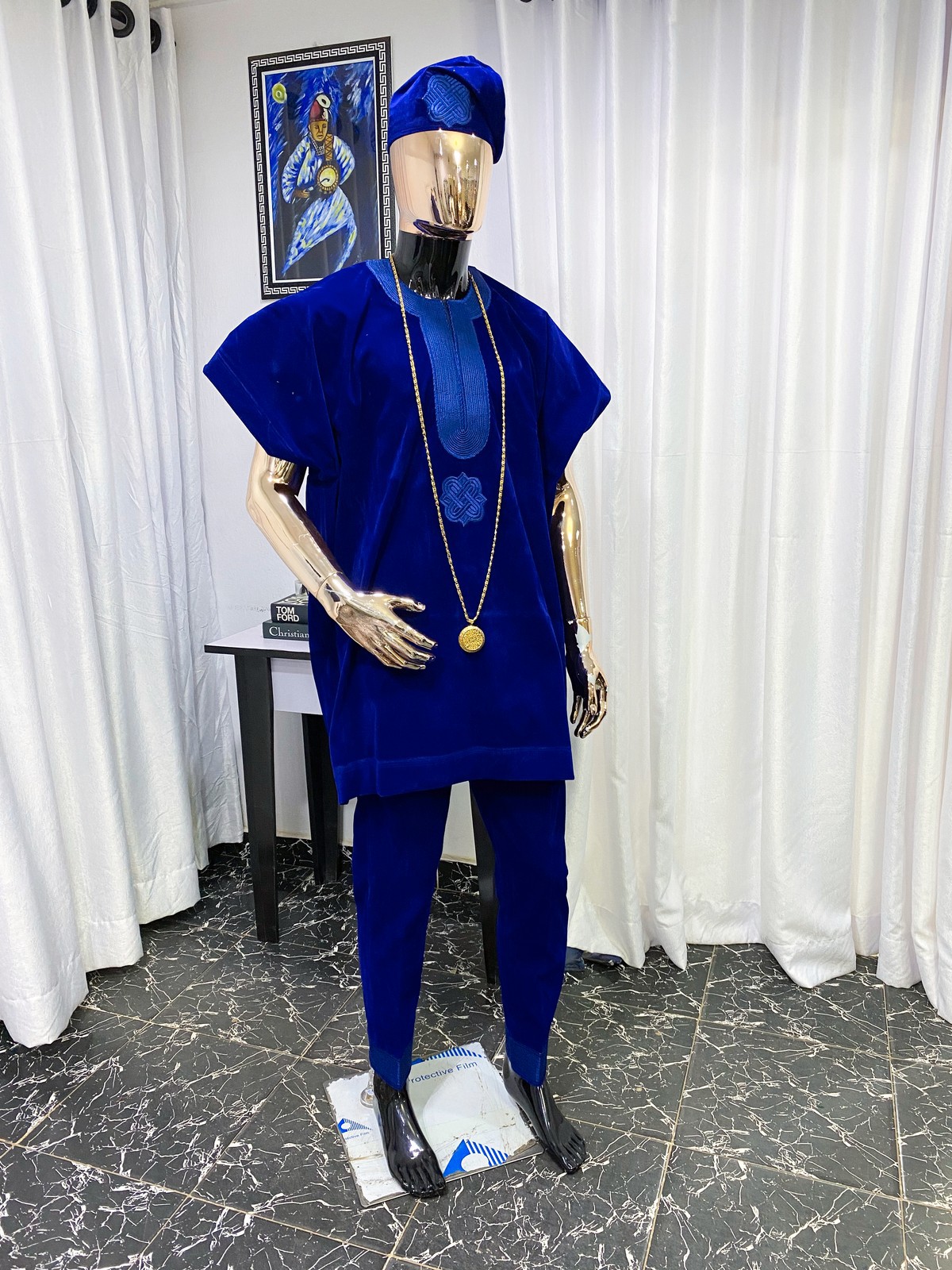 A BLUE SUEDE DANSHIKI SET by mrjaycouture - Men Traditional Clothings ...