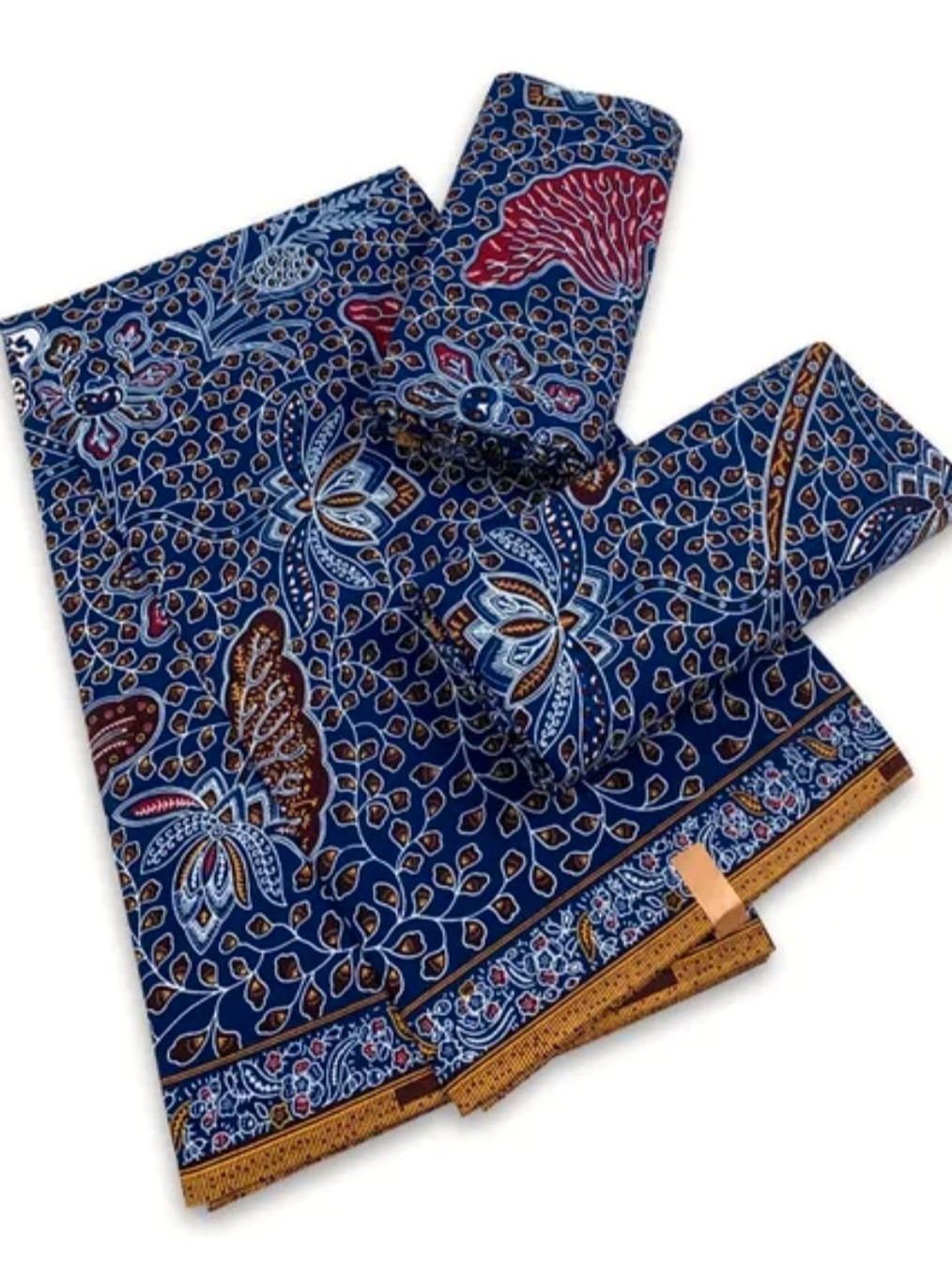 African wax fabric Ankara fabric printed wax pattern Belle vie on a bla ...