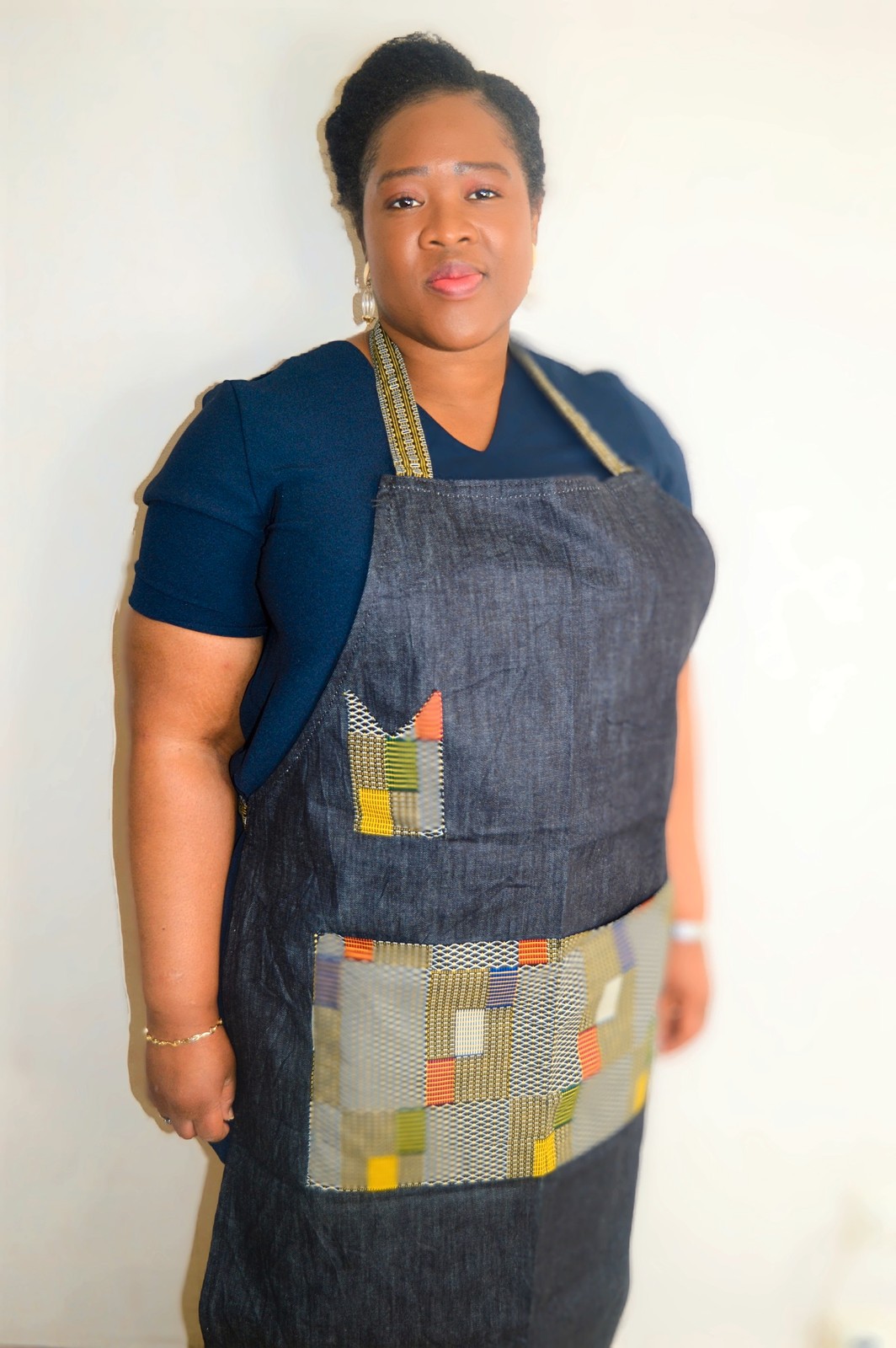 Jean & Bogolan kitchen apron by johnson-pleasures - Aprons - ANKA