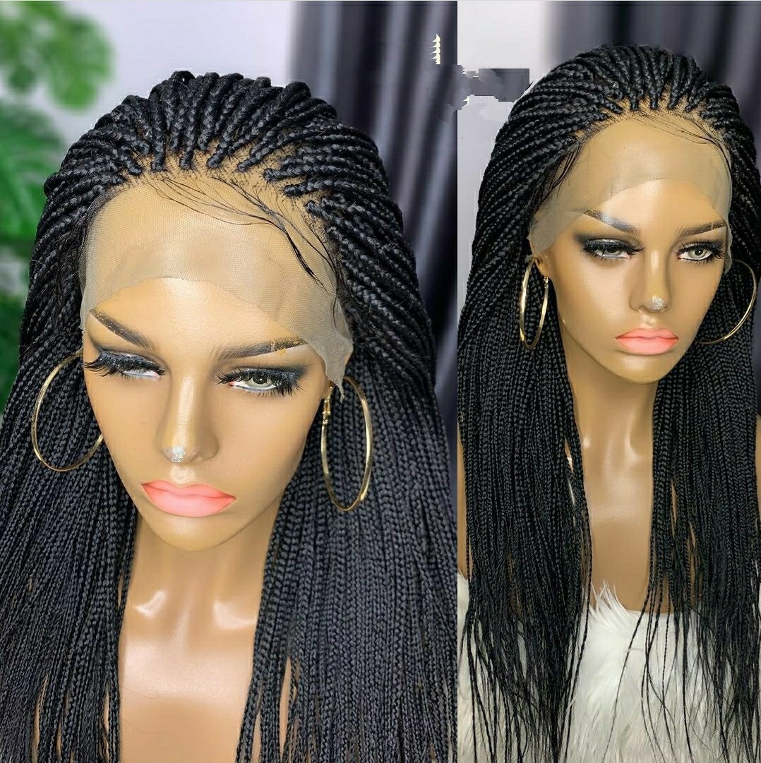 Braided wig ,box braided wig lace wigs cornrow wigs goddess locs wig by ...