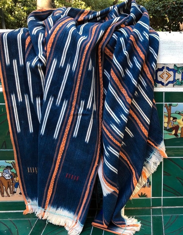 IVORY COAST BAULE,vintage indigo cloth,,Baule ikat,African indigo,Afric ...