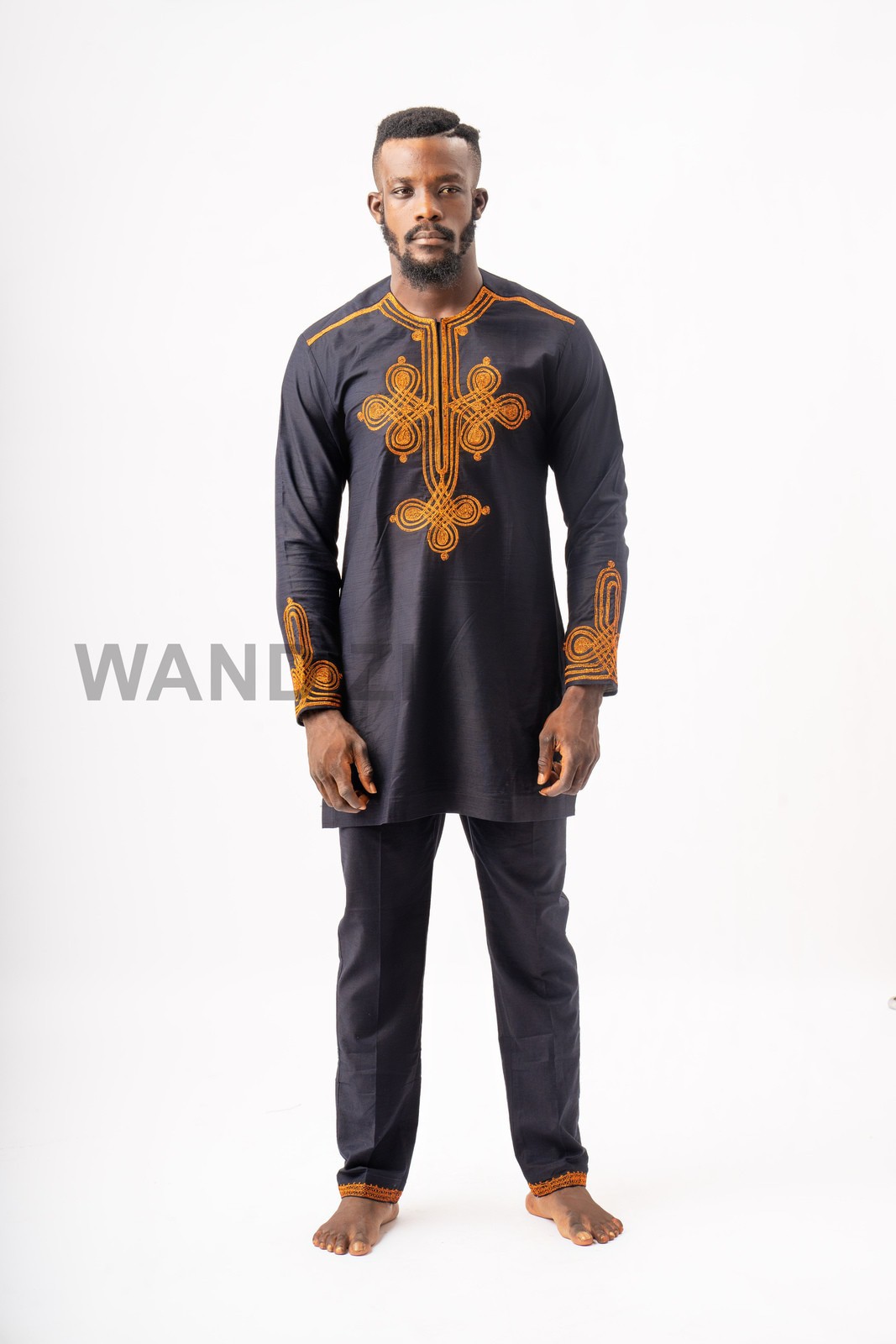 African Embroidered Black Suit, African Embroidered Mens Suit, African ...