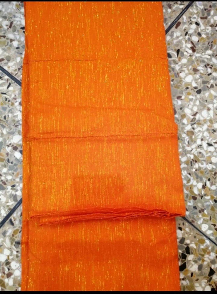 Plain Orange Ashanti Bonwire Kente with Gold shimmer-Hand woven by glow ...