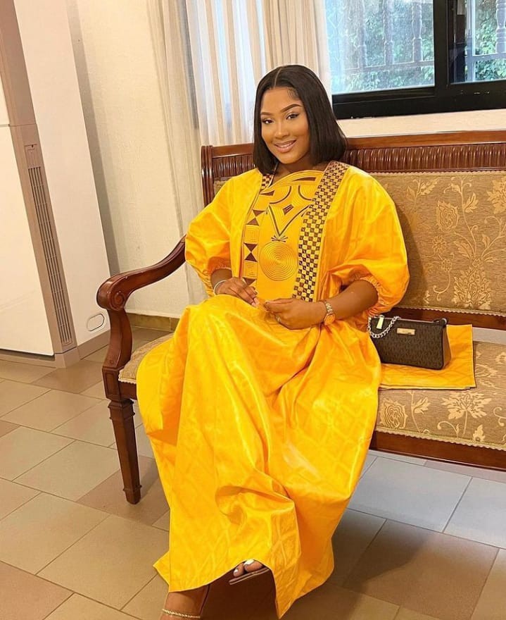 Bazin Riche Dress, Supreme Getzner Gold, African Dress, Bazin Brocade ...