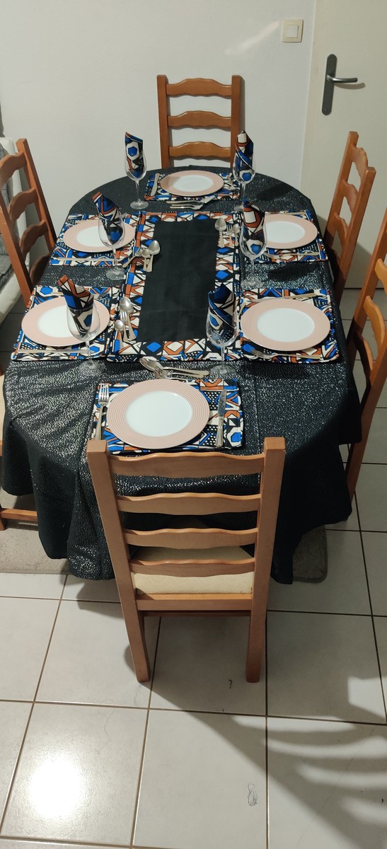 African wax tablecloth - Tablecloth, placemats, table runner and napkin ...