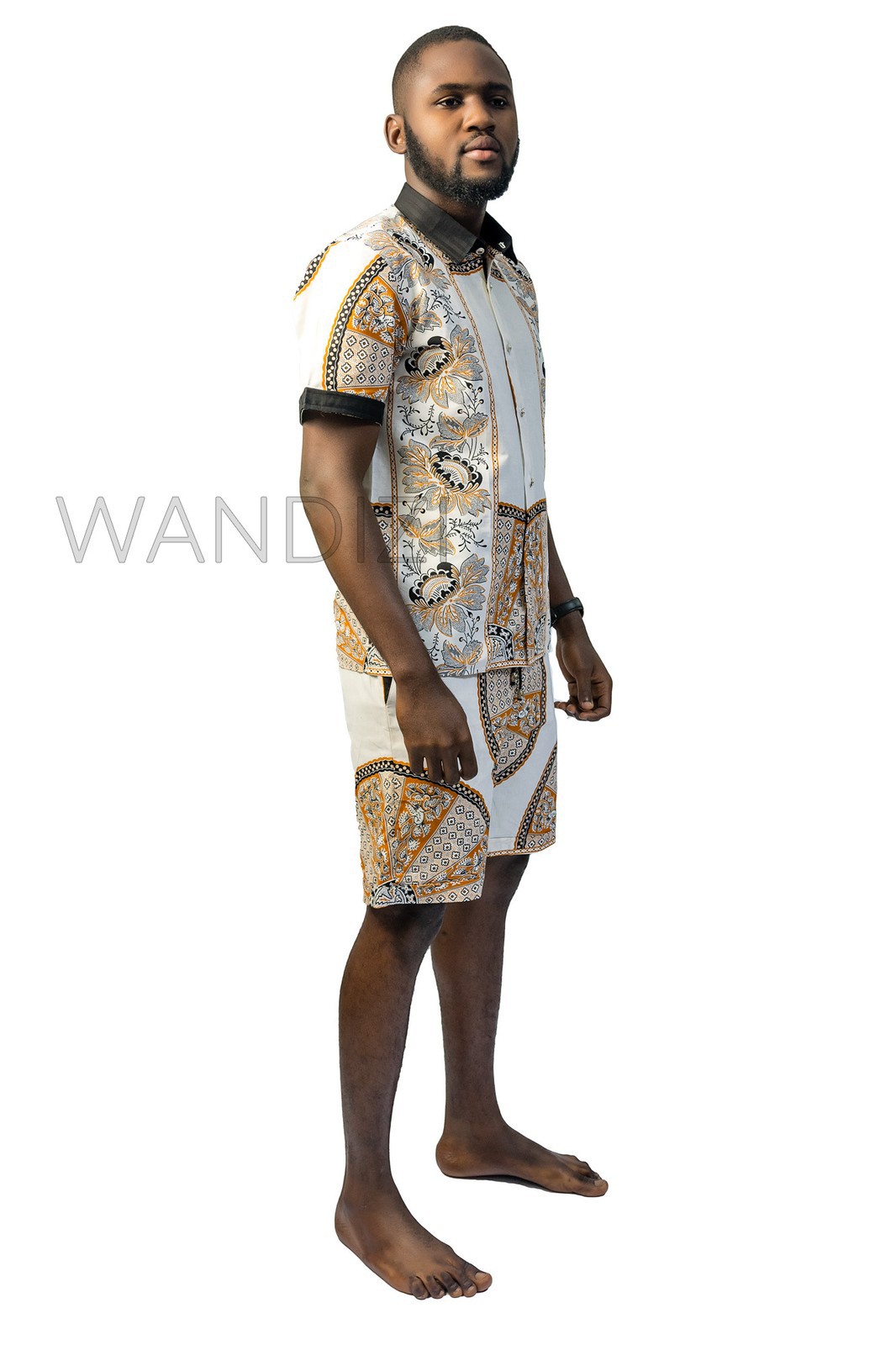 African Print Shirt with matching shorts, Ankara shorts, 2pc African pr ...