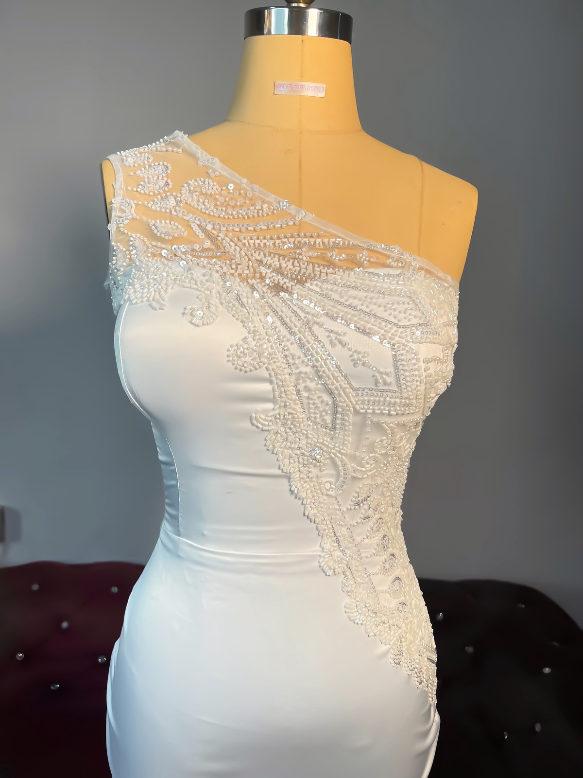 Luxury white dress, long white dress,white dinner dress,white wedding d ...