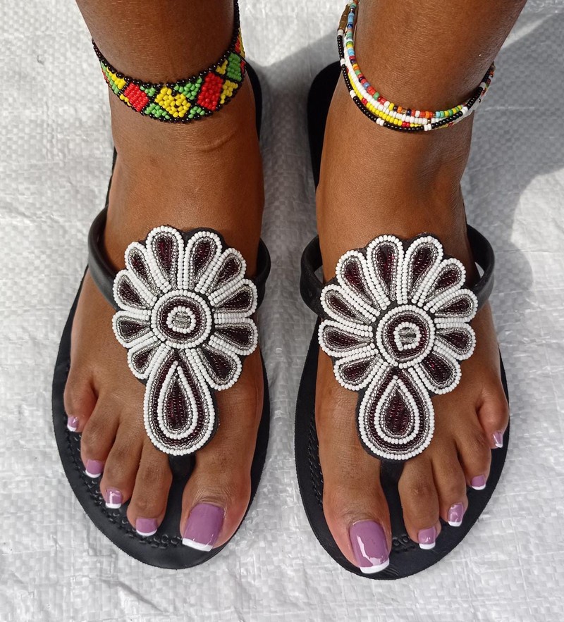 African Beaded Sandalswomen Sandalst For Her By Kariuki93 Sandal Afrikrea