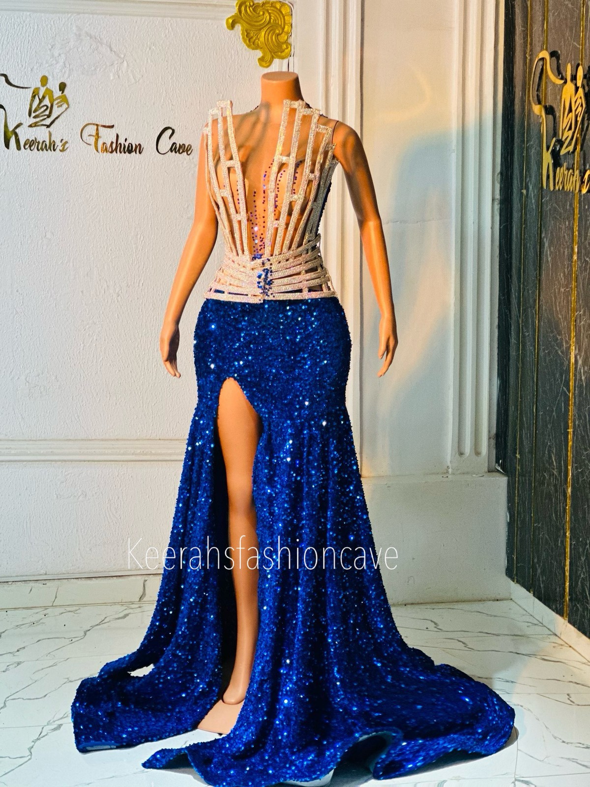 Long embellished sequin prom dress , formal graduation dress, evening g ...