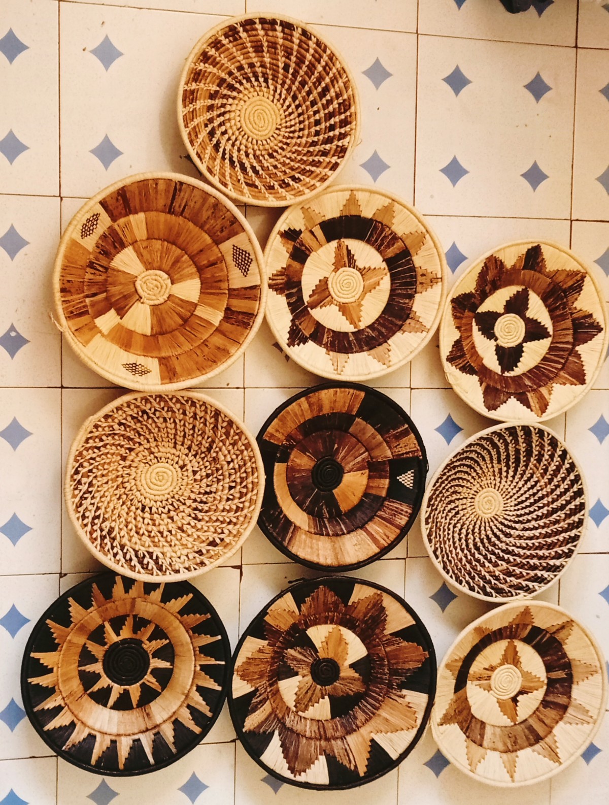 Banana fiber baskets, bulk baskets, wall decoration, African baskets. b ...