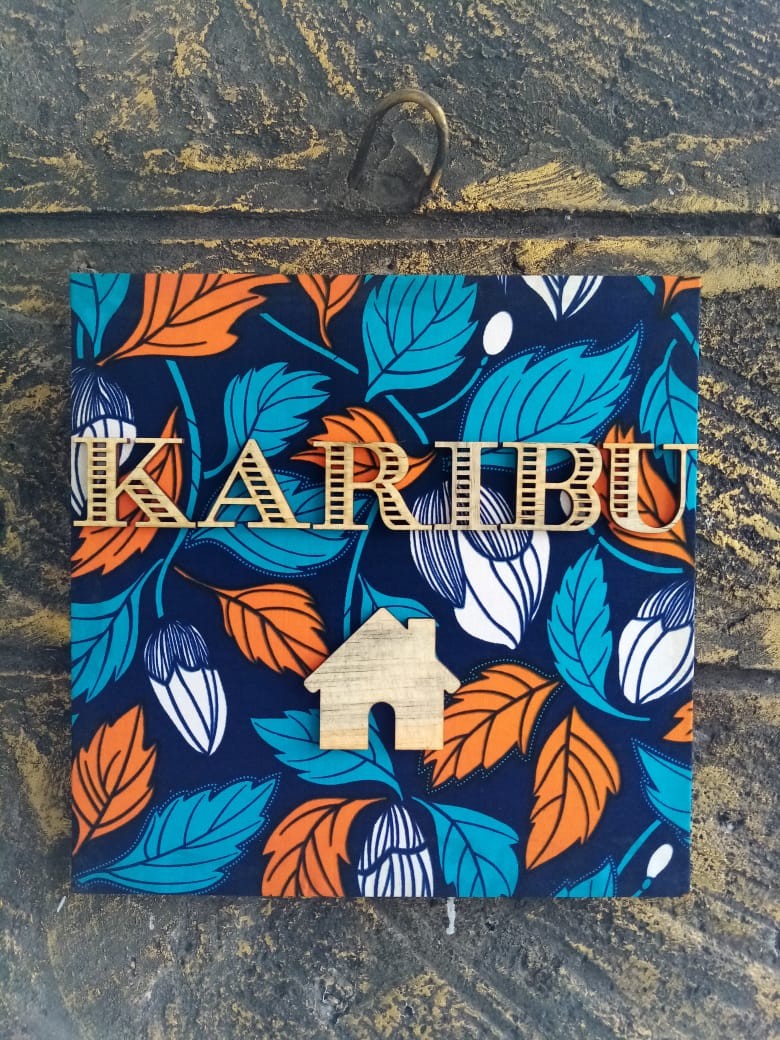 Kenyan wall Decor Karibu Wall Decor Welcome African art African Wall ...