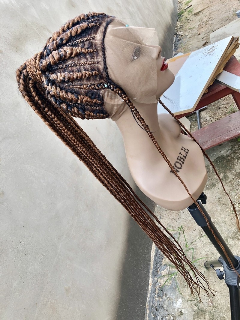 CORNROW HIGH Ponytail Full LACE BRAIDED WIG | 40 INCHES LONG PONYTAIL b ...