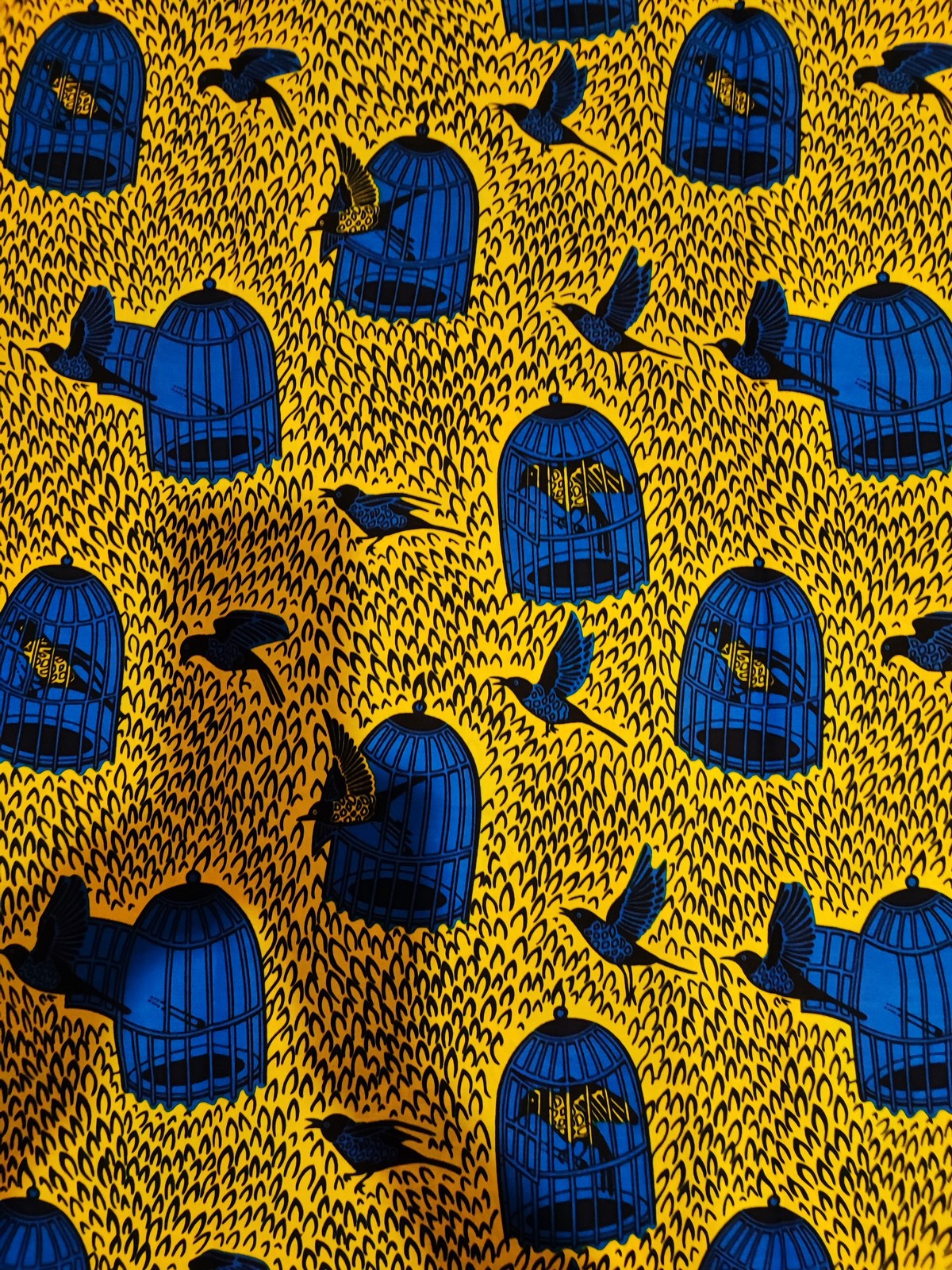 African wax fabric Ankara fabric printed wax bird cage pattern by eyram ...