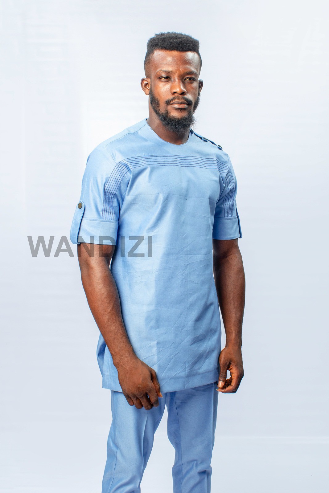 Light Blue African Suit, African Men Clothing, African Men Suit, Africa ...