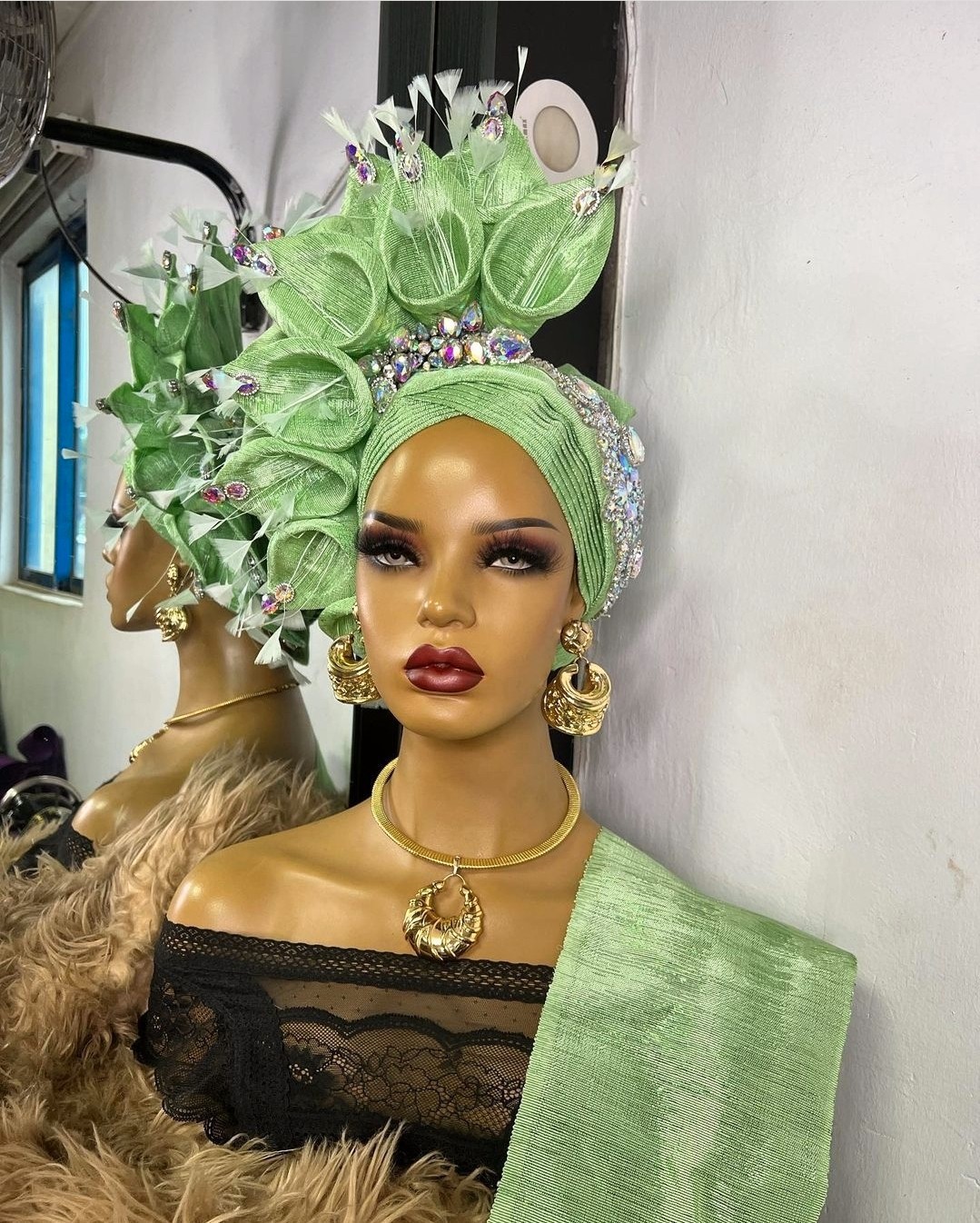 Autogele, ready to wear Asooke, headgear by merithair - Aso Oke fabric ...