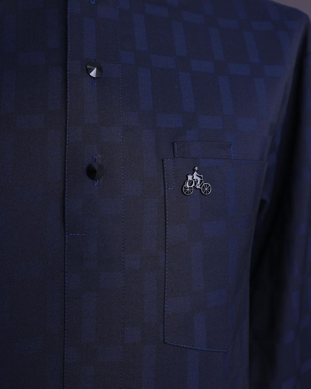 A midnight blue, broken rectangle, and square pattern, jorgecarli, fron ...