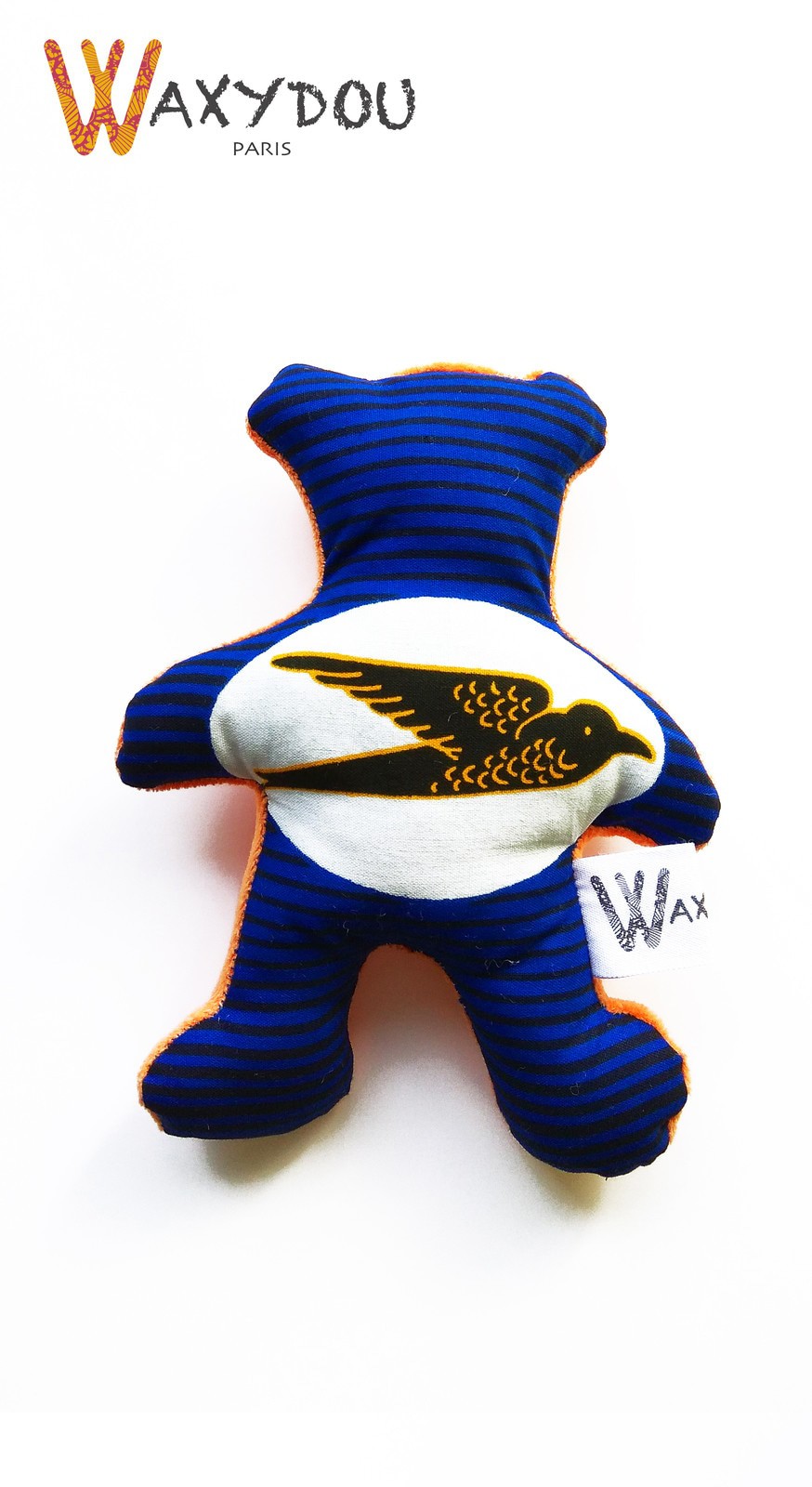 Doudou in blue wax bird djibi the bear by waxydou - Plush Toys - ANKA
