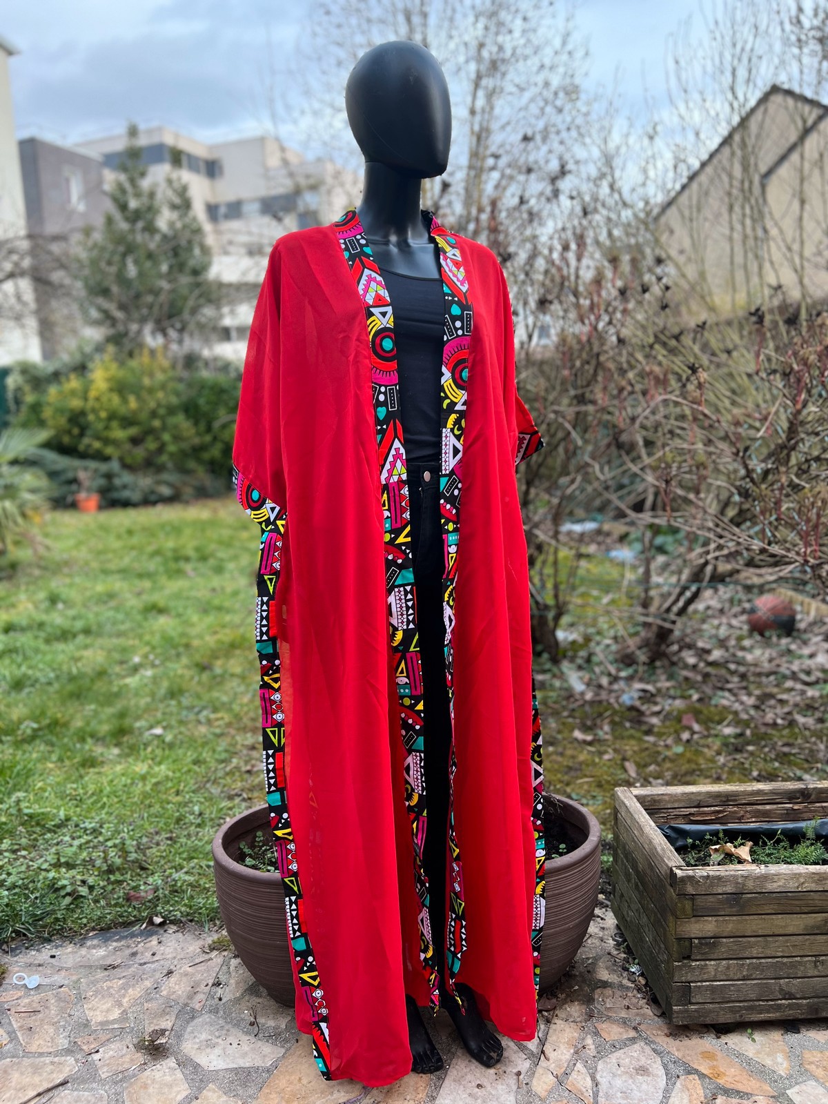 Flowing kimono “Renaissance” bogolan print by abi-creations - Kimonos ...