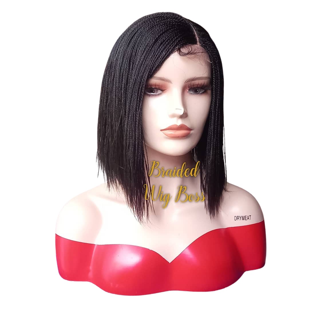 Latest Short Micro Braid Wig on a Closure Lace for Black Women by braid ...
