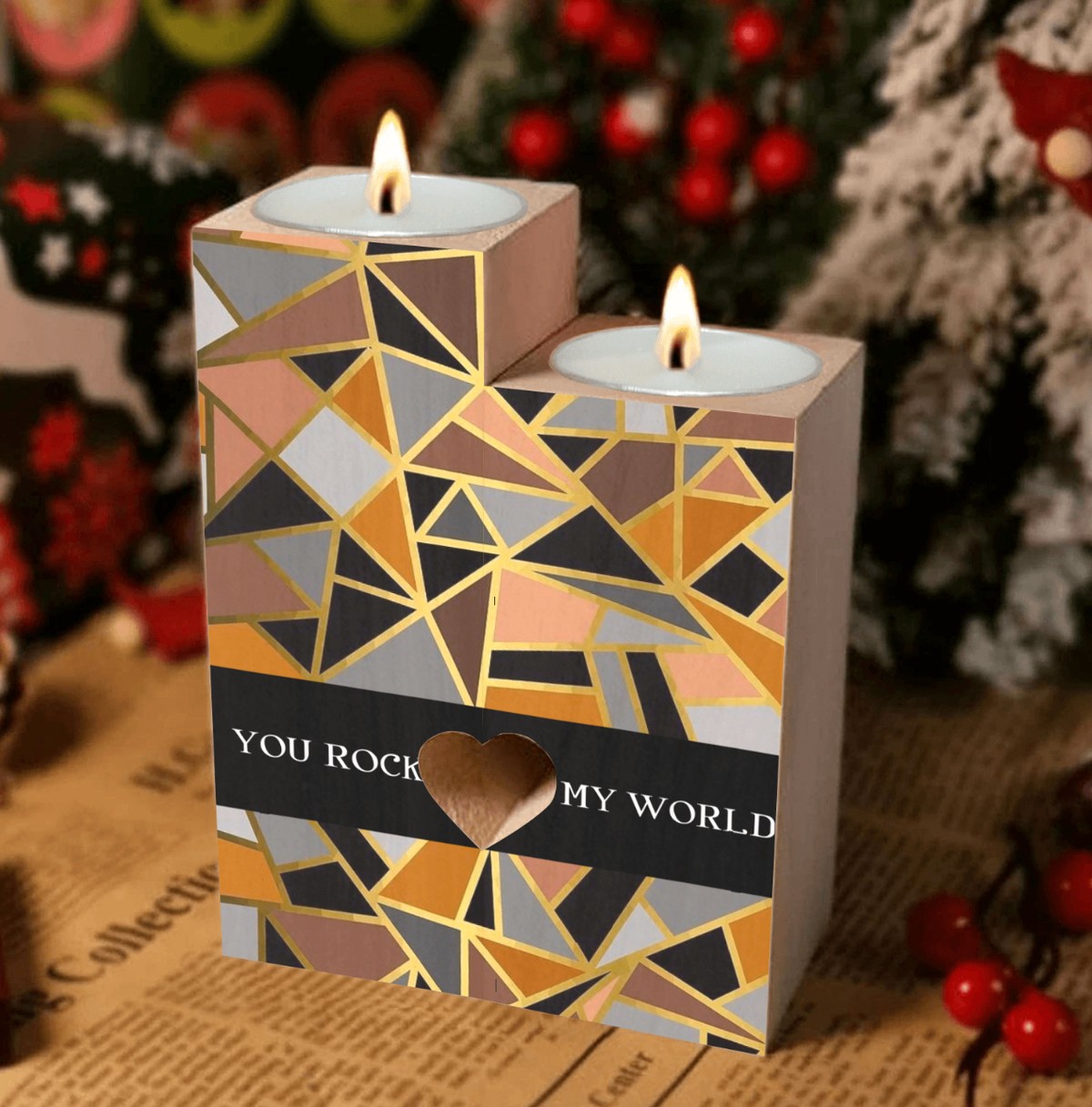 Aztec Ankara Floral candlestick Candle holder Love Romantic Anniversary ...