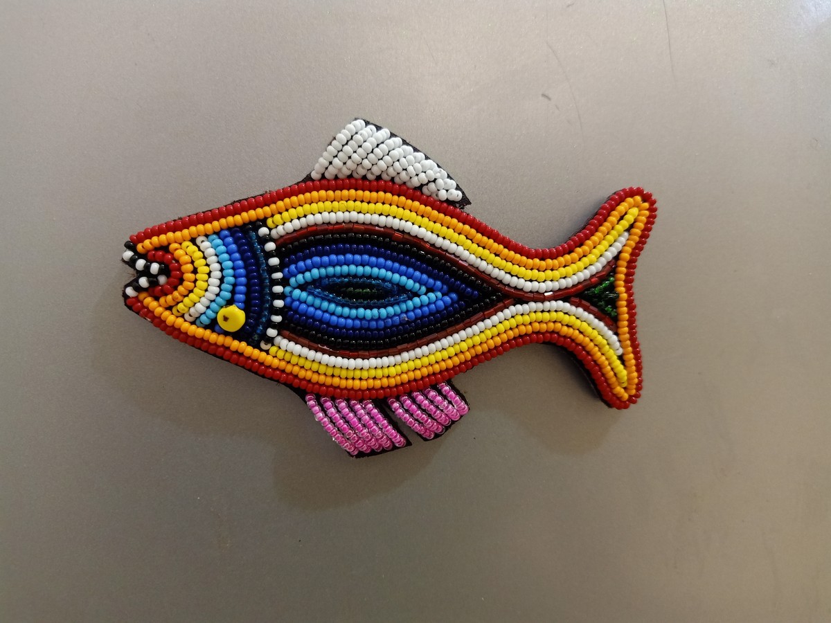one piece of tilapia fish fridge magnets, beaded fridge magnets, kitche ...