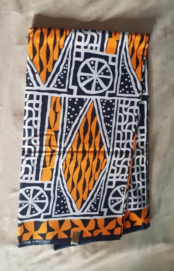 Tissu pagne Ndop Bamiléké du Cameroun en coton léger 6 yards Orange by ...