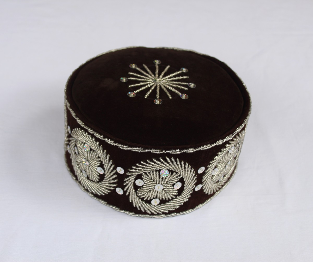 Velvet Stoned Crown Wedding Hat, Traditional Beaded Cap, African Mens H ...