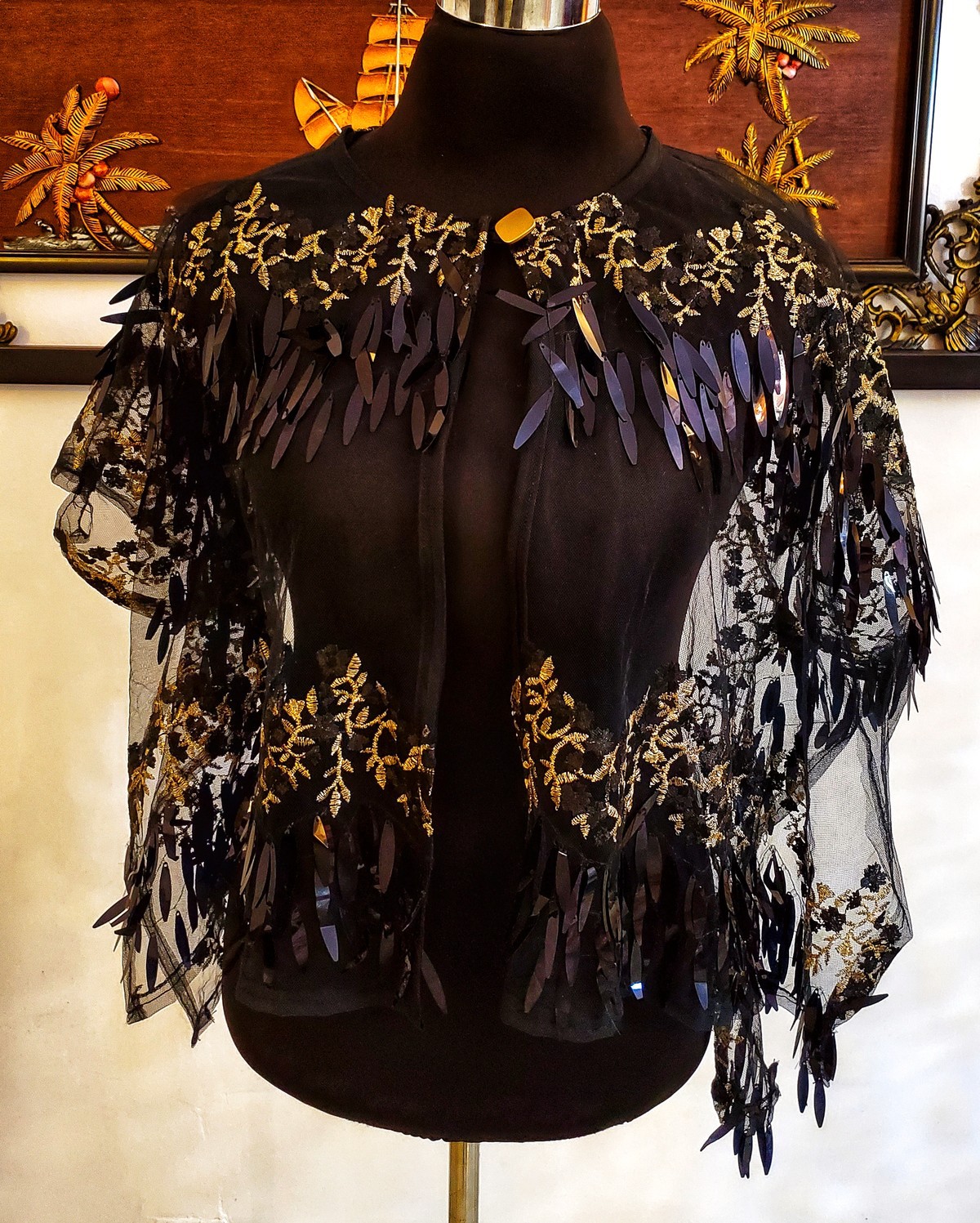 Rare Embroidered And Embellished Cape Style Top by vibrant-culture - Ca ...