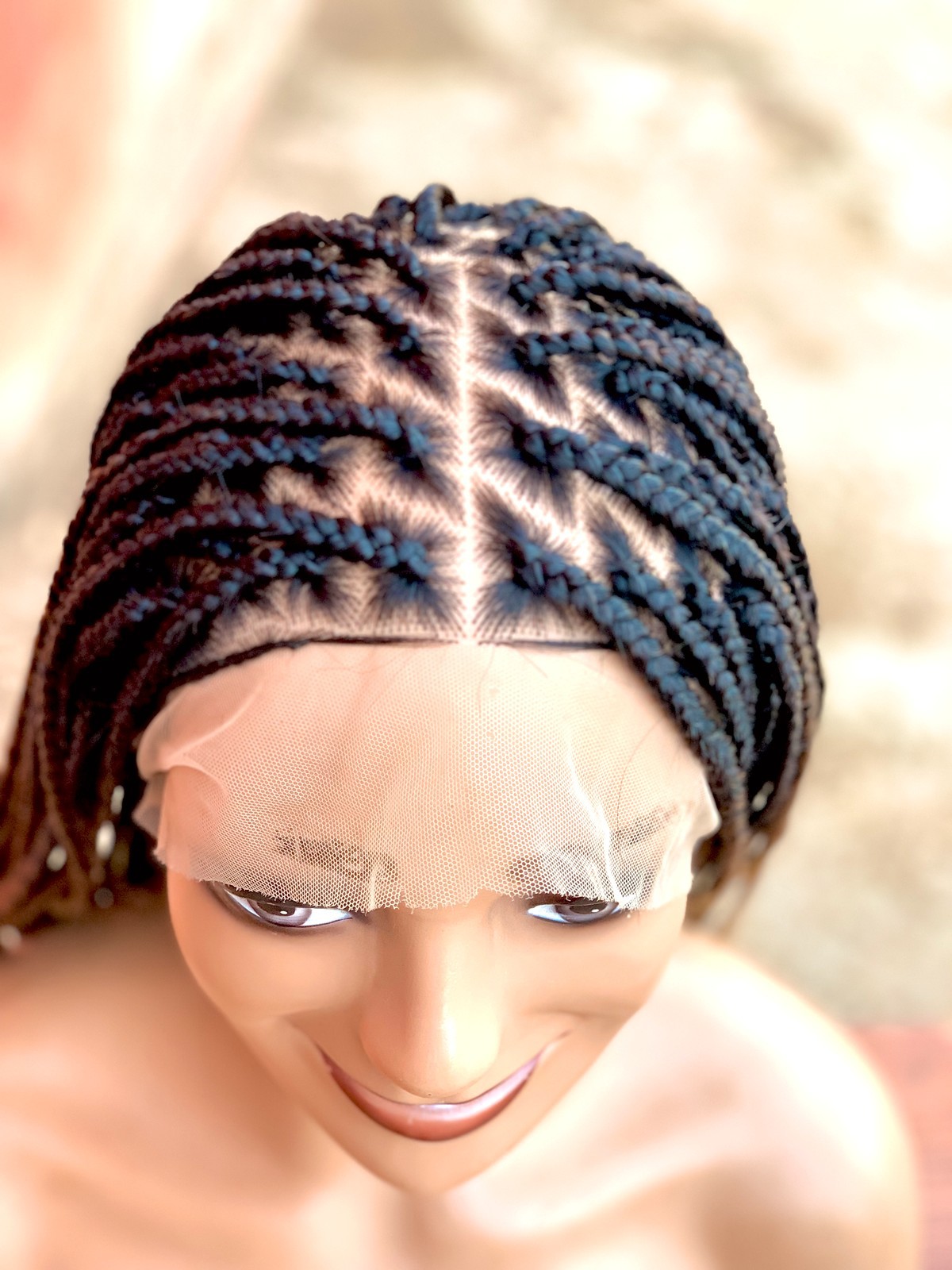 C14 Knotless braids, ready to ship, full lace wig, human hair, braided ...