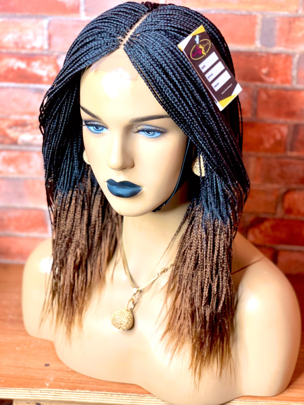Micro braids, center part, short hair, wigs, braided wigs for black wom ...