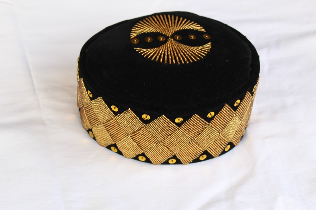 Velvet Stoned Crown Wedding Hat, Traditonal Beaded Cap, African Mens H ...
