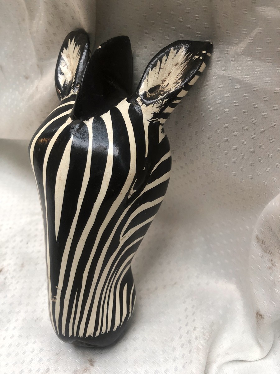Wooden zebra head mask curving/ wooden zebra sculpture/ home decor curv ...