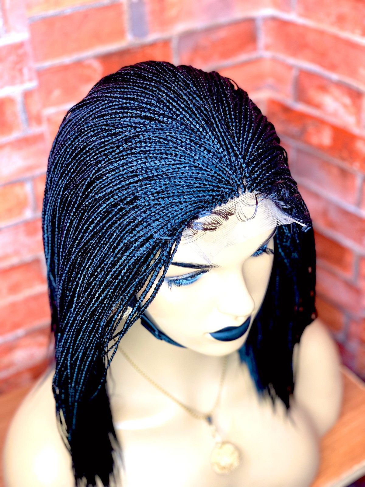Braided wig, micro braids, wigs for black women, handmade wig, wigs, gi ...