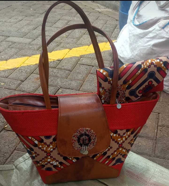 African Leather Handbag, Ankara Handbag, Leather and Ankara bags, Afric ...