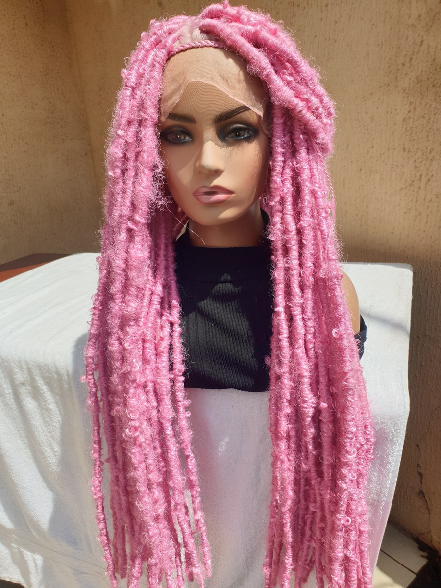 40inches locs on full lace pink distressed locs wig by deejaworld - Wi ...