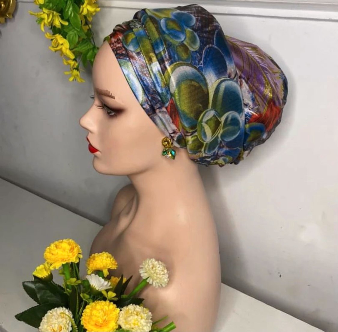 Dupion Raw Silk Auto Gele, Pre-tied African Auto Gele Headwrap,Pre-tied ...