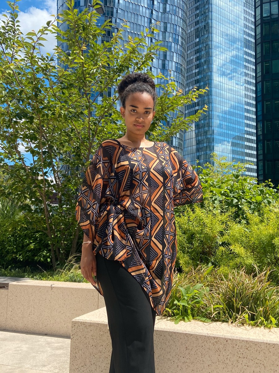 Flowing tunic/mini dress Bogolan printed muslin by abi-creations - Wome ...