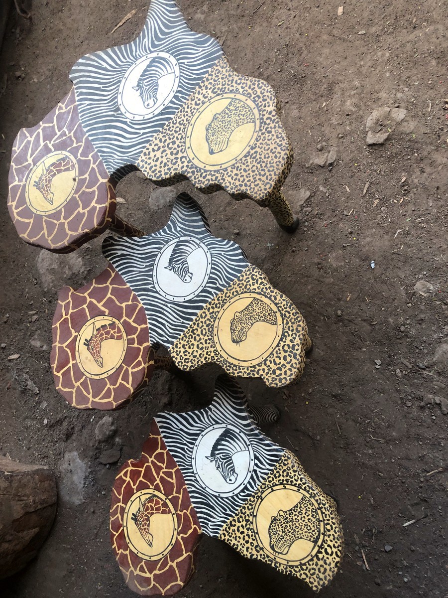 A set of 3 wooden African shaped coffee table/ end table by collections ...