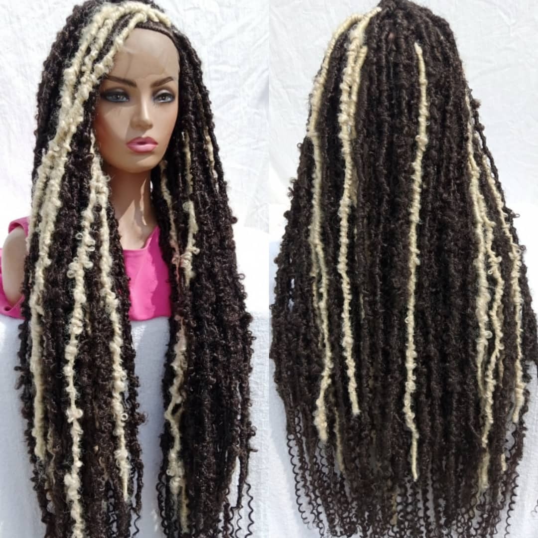Distressed locs,soft locs, handwrapped,faux locs,free shipping by deeja ...