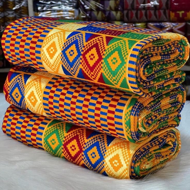 Authentic 6 Yards Ghana Handwoven Kente Cloth – Traditional African Fab ...