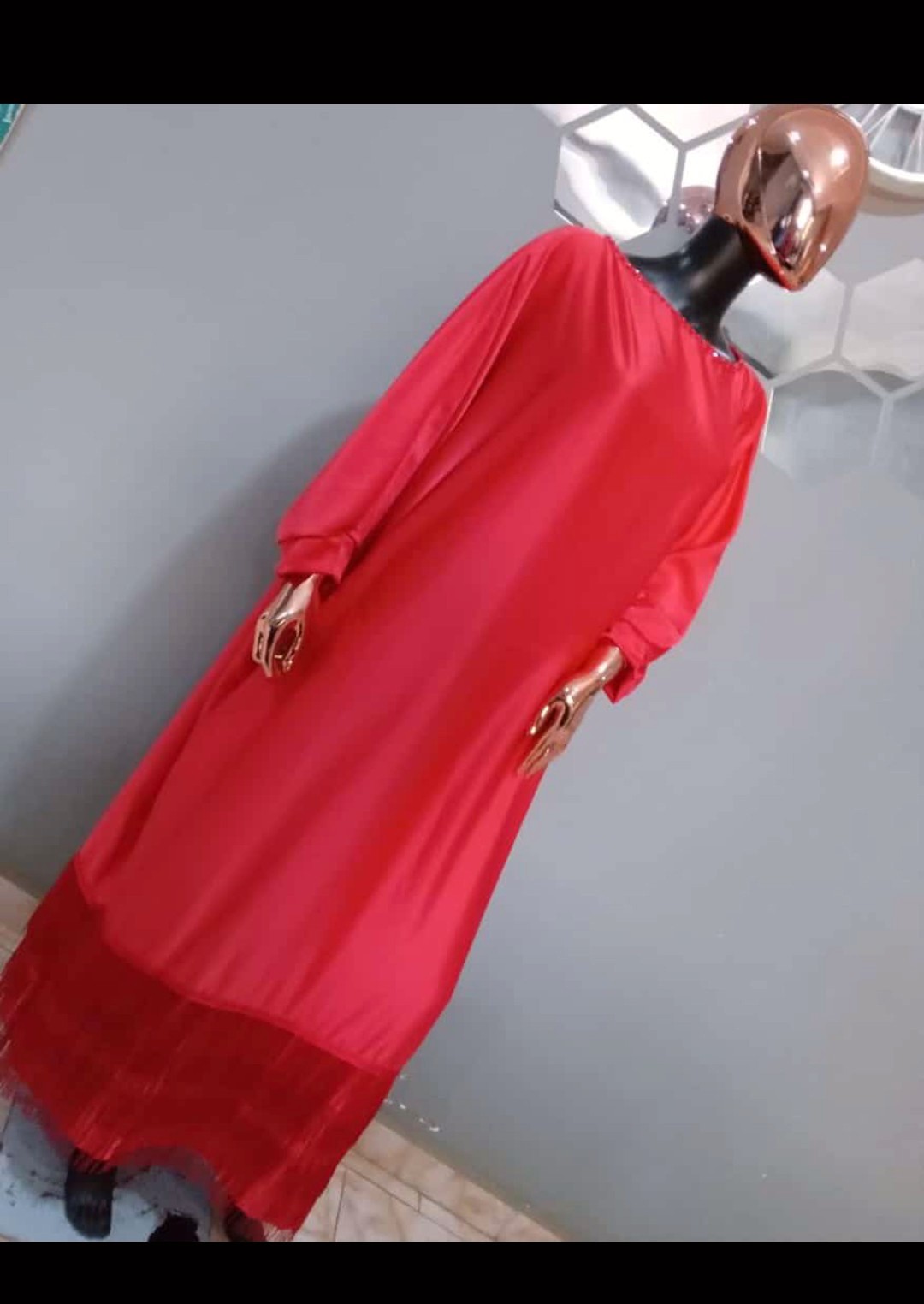 Fringed Plus Size Red Dresses