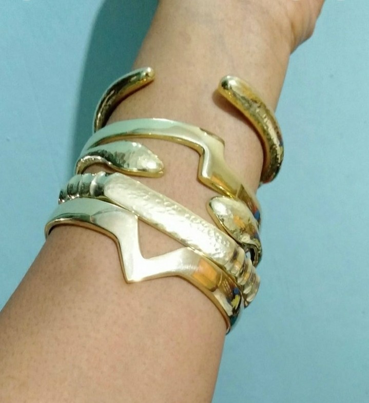 Africa brass bracelets, adjustable bracelets, handmade bracelets. 5 bra ...