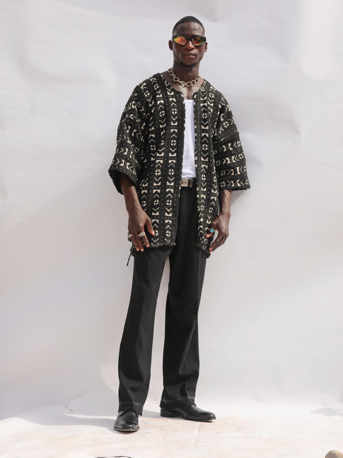 Sneaux Bogolan Cloak (Pre-Order) by threaded-tribes - Unisex Tunics - ANKA
