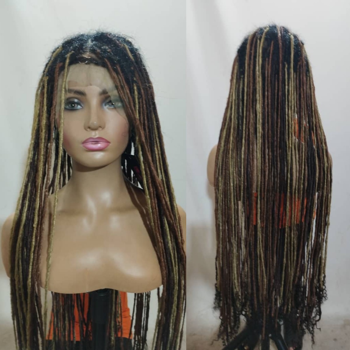 Full lace synthetic dreadlocks, lisa bonnet locs, back combed locs 30in ...